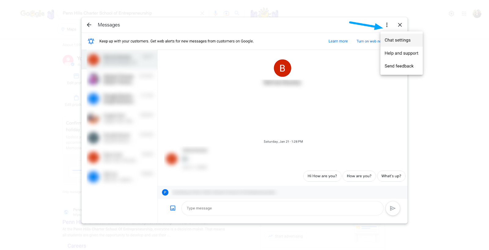 How to Set Up Google Business Chat and an FAQ for Your School